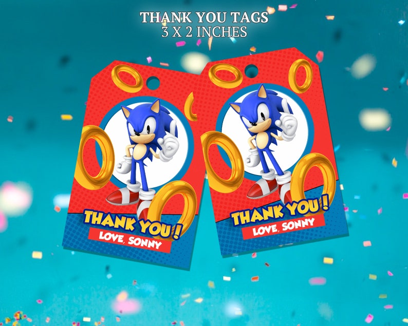 Sonic Chip Bag Label Sonic Thank You Tags Sonic Birthday - Etsy UK
