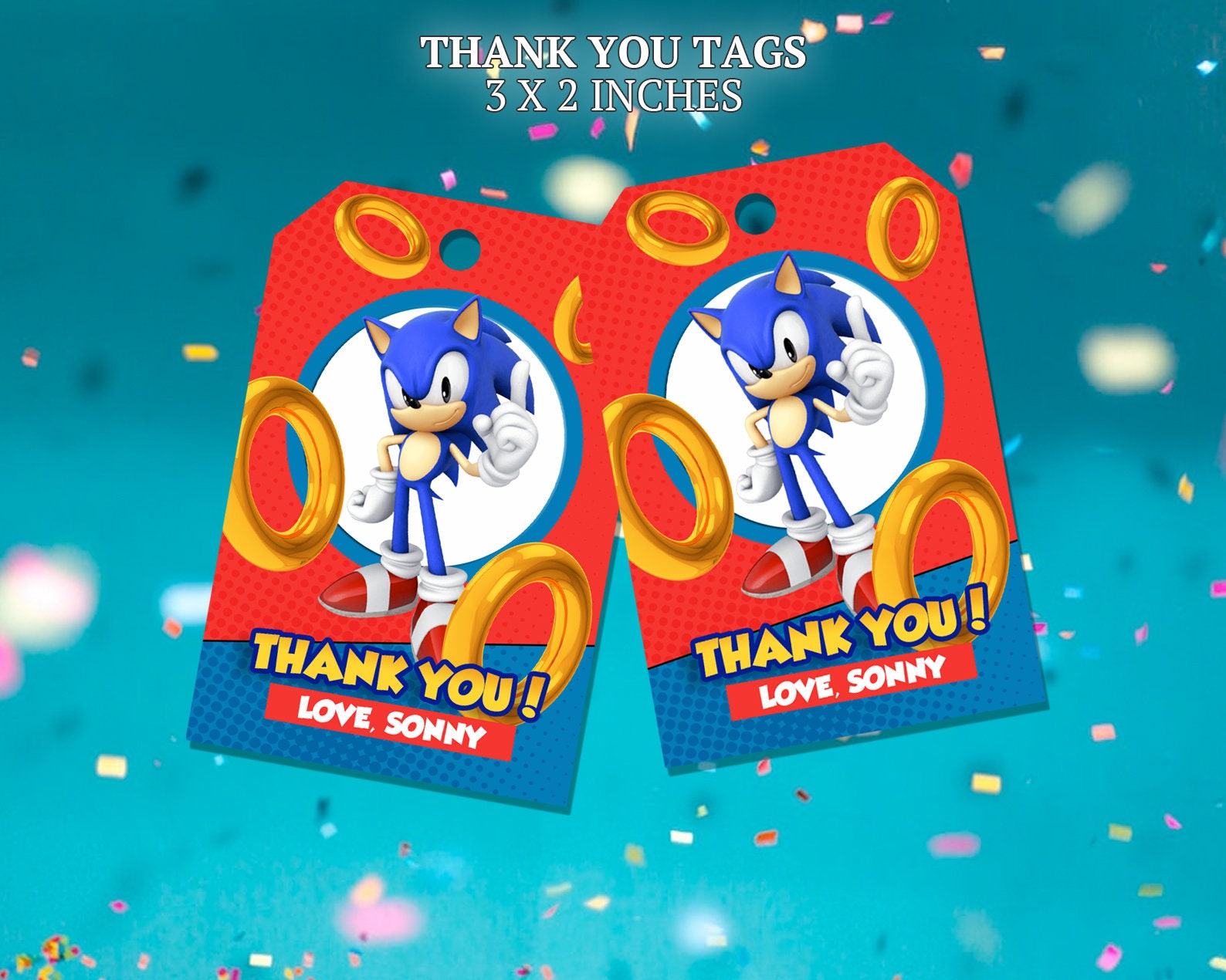Sonic Chip Bag Label Sonic Thank You Tags Sonic Birthday - Etsy UK