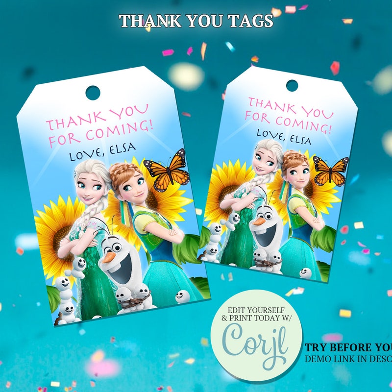 Frozen Birthday Tags - Etsy
