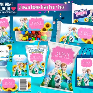 Frozen Chip Bag Labels, Frozen Crispies Wrapper, Frozen Fever Birthday ...