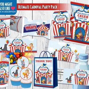 Circus Big Top Party Printables, Circus Party Favors and Decoration ...