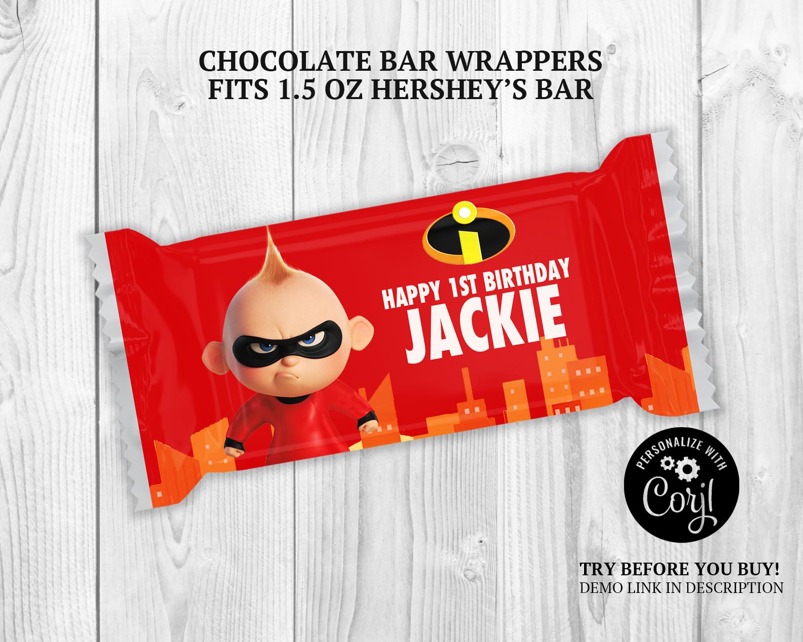 Incredibles Birthday Party Printables: Baby Jack-jack Labels (instant ...