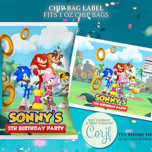 Sonic the Hedgehog Birthday Favors - Etsy