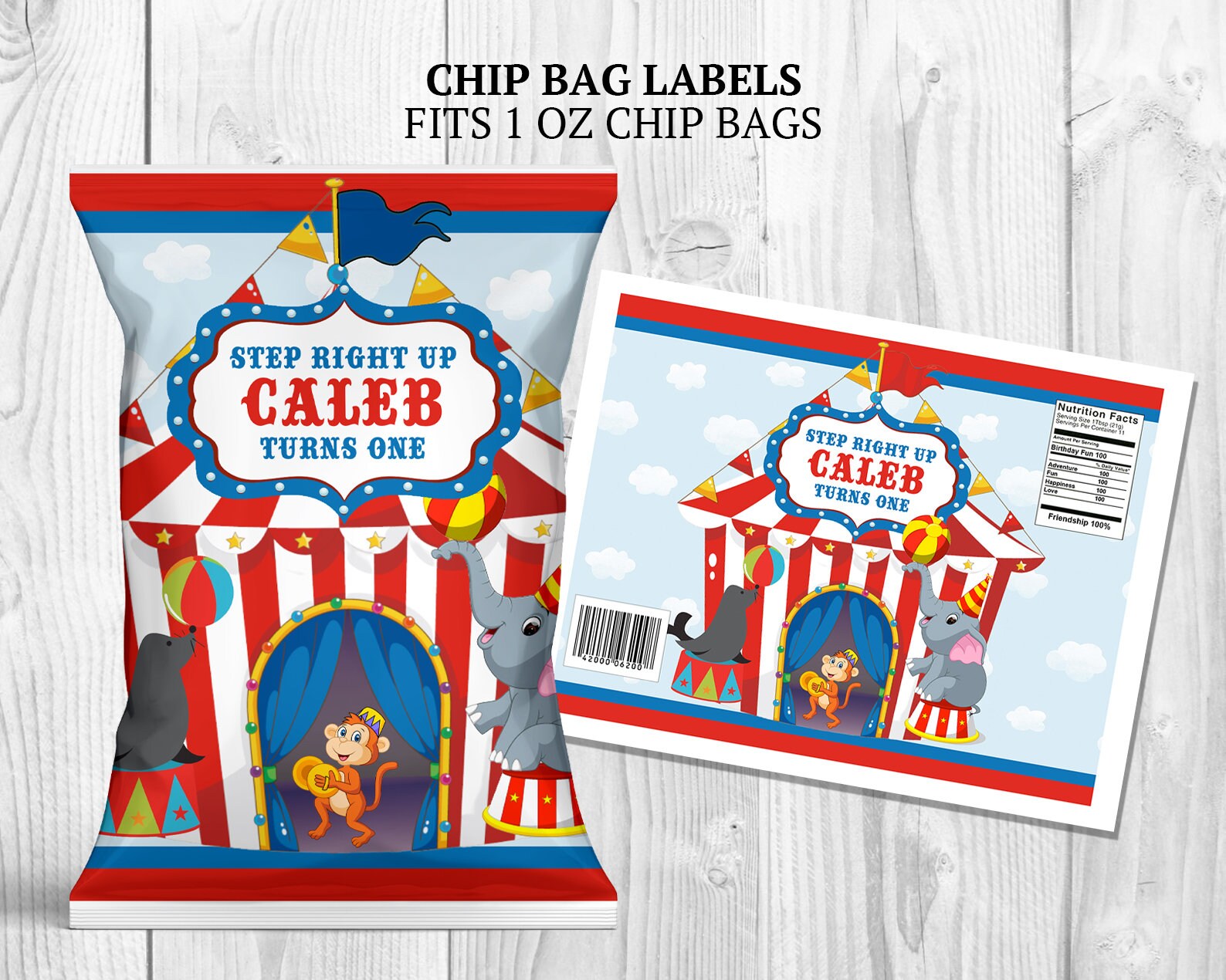 Circus Party Labels: Carnival Birthday Decor, Thank You Tags (digital ...