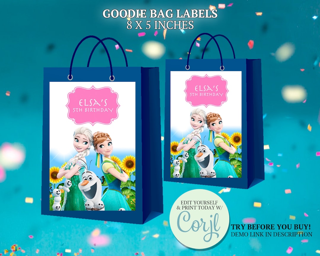 Frozen Goodie Bag Labels, Printable Frozen Fever Labels, Frozen Party ...