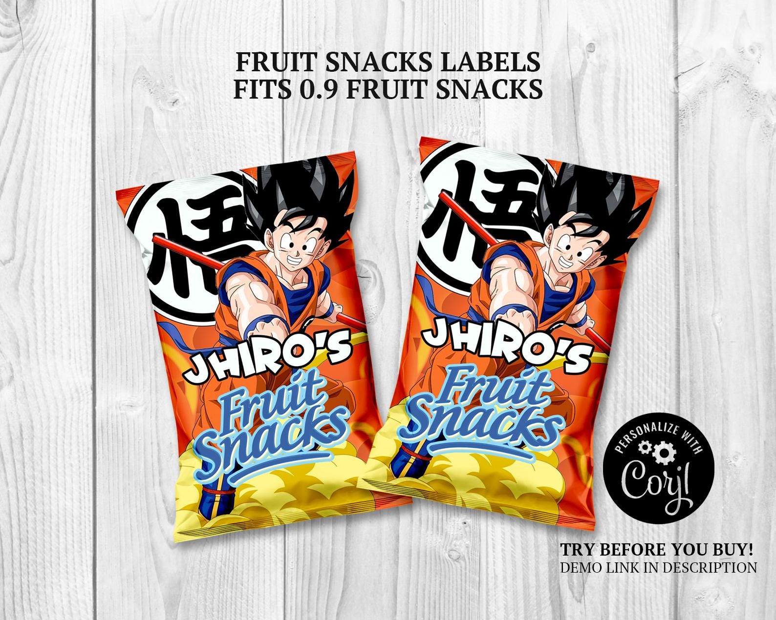 Dragon Ball Z Birthday Party Printables: Goku Chip Bags, Labels and ...