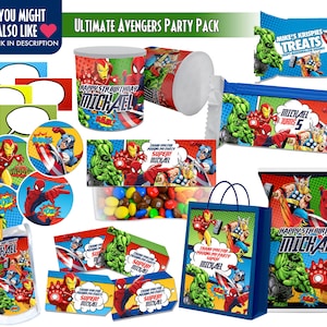 Superhero Chocolate Bar Label, Avengers Choco Labels, Avengers Party ...