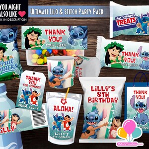 Lilo and Stitch Water Bottle Label, Lilo Stitch Bottles, Lilo Stitch ...