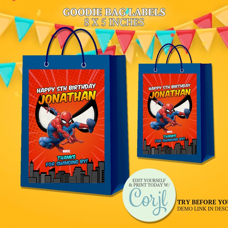 Spiderman Birthday Party Goody Bags - Etsy