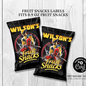 Deadpool Birthday Party Decor: Printable Label Set (instant Download ...