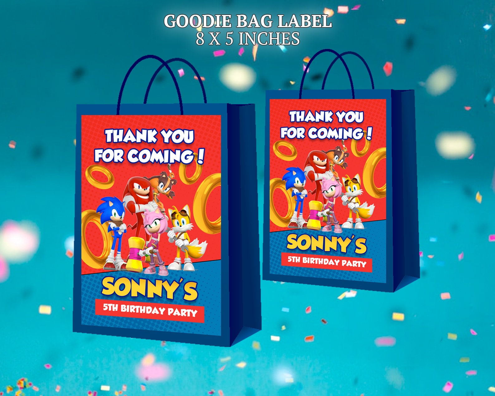 Sonic Chip Bag Label Sonic Thank You Tags Sonic Birthday - Etsy UK