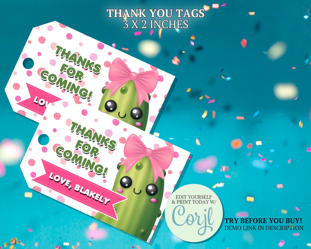 One Big Dill Pickles Thank You Tags, Pickle Printable Labels, Thank You ...