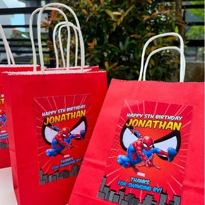 Spiderman Goodie Bag Labels, Printable Spiderman Labels, Spiderman Gift ...