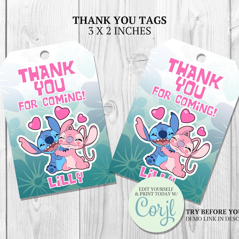 Stitch Birthday Thank You - Etsy