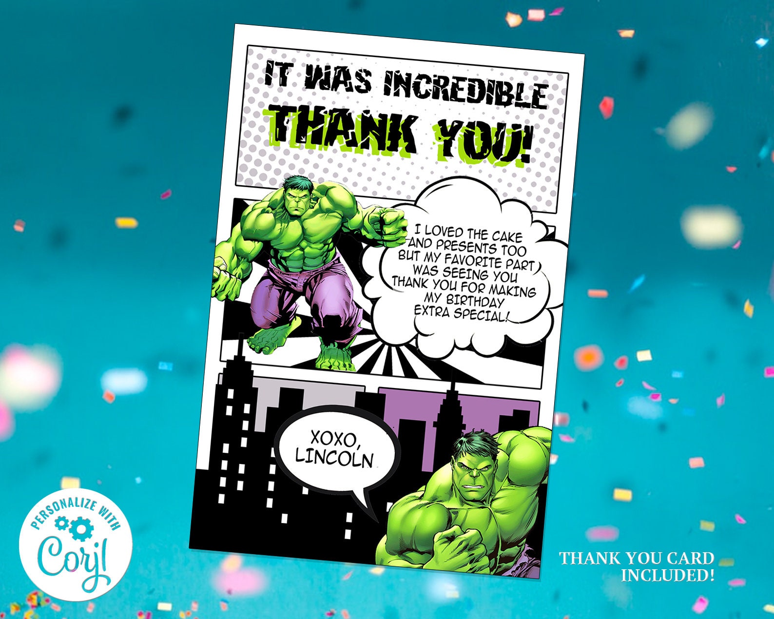 Hulk Birthday Invitation: Avengers Comics Party (digital Download) - Etsy