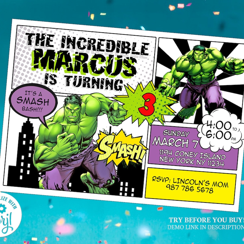 Avengers Comics Invitation - Etsy