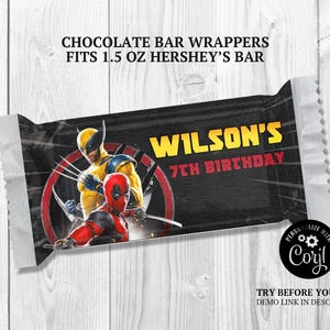 Deadpool Wolverine Birthday Party Printables: Superhero Labels (digital ...