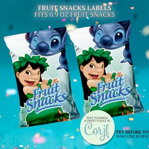 Lilo & Stitch Party Templates: Birthday Decor, Favors (instant Download ...