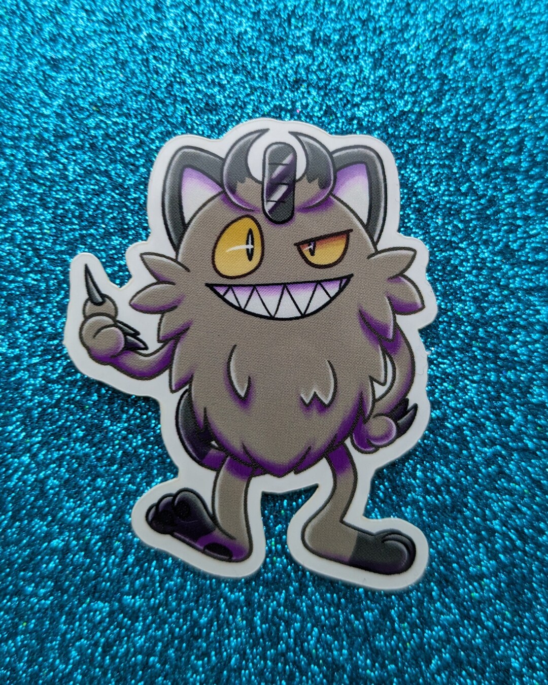 Glossy Galarian Meowth Sticker - Etsy