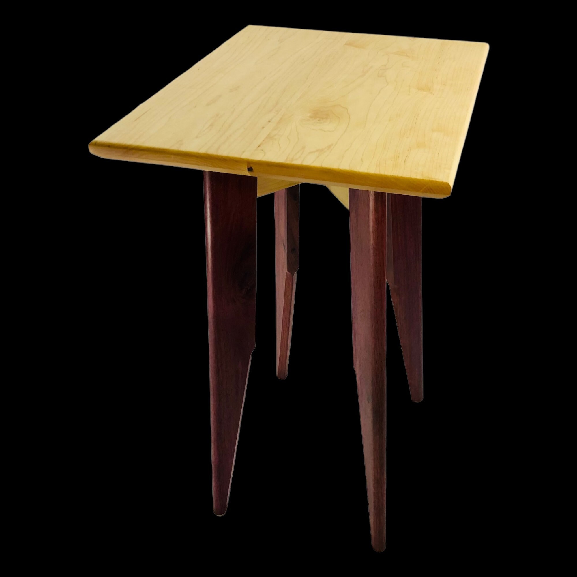 Mid-centry End Table Maple Purple Heart Wood Modern Sofa - Etsy