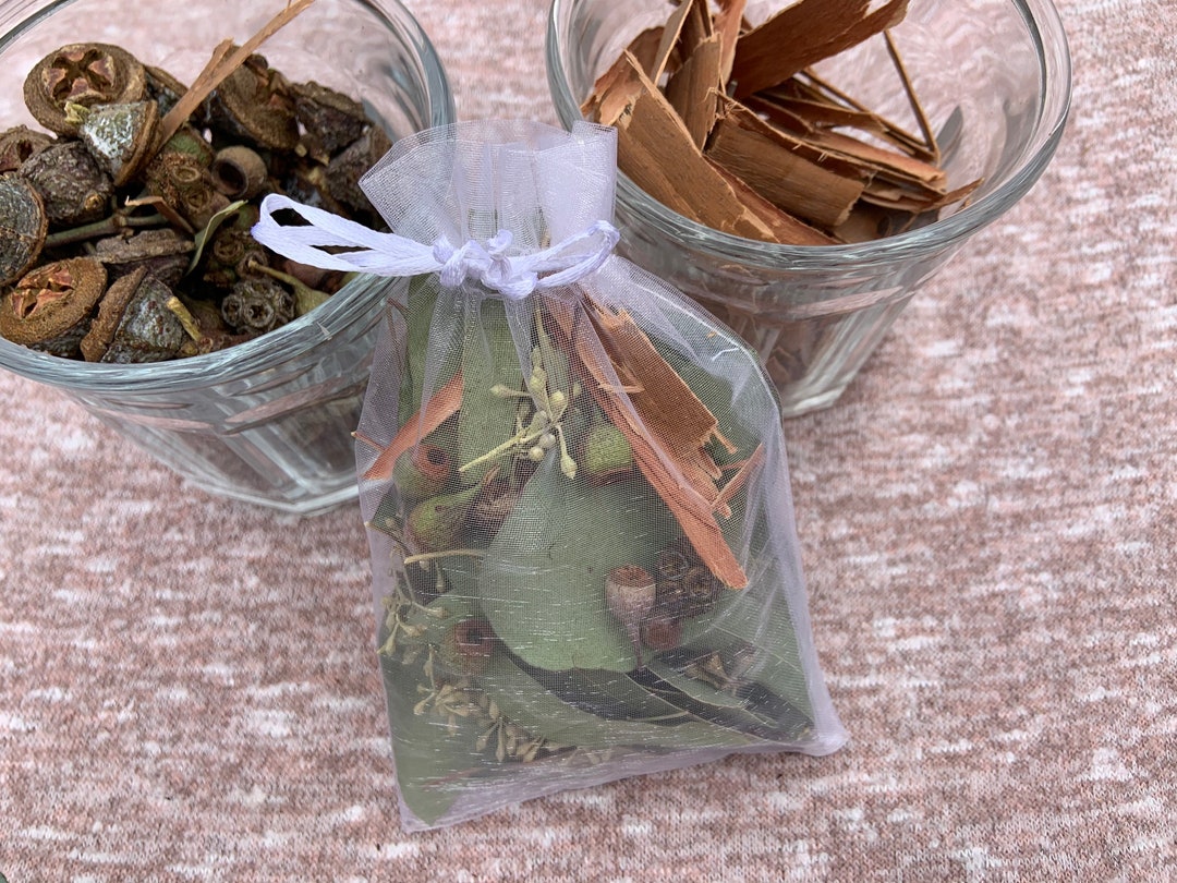 Aromatherapy Eucalyptus Sachet - Leaves, Pods, and Bark in a Pretty ...