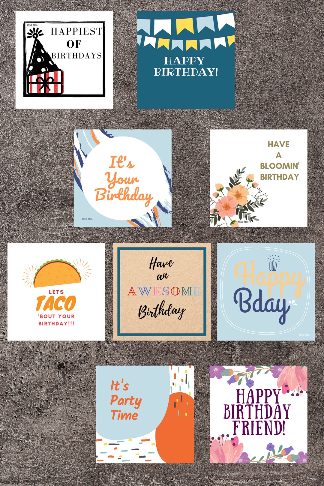 Kind.kards Birthday Day Printable Pack - Etsy