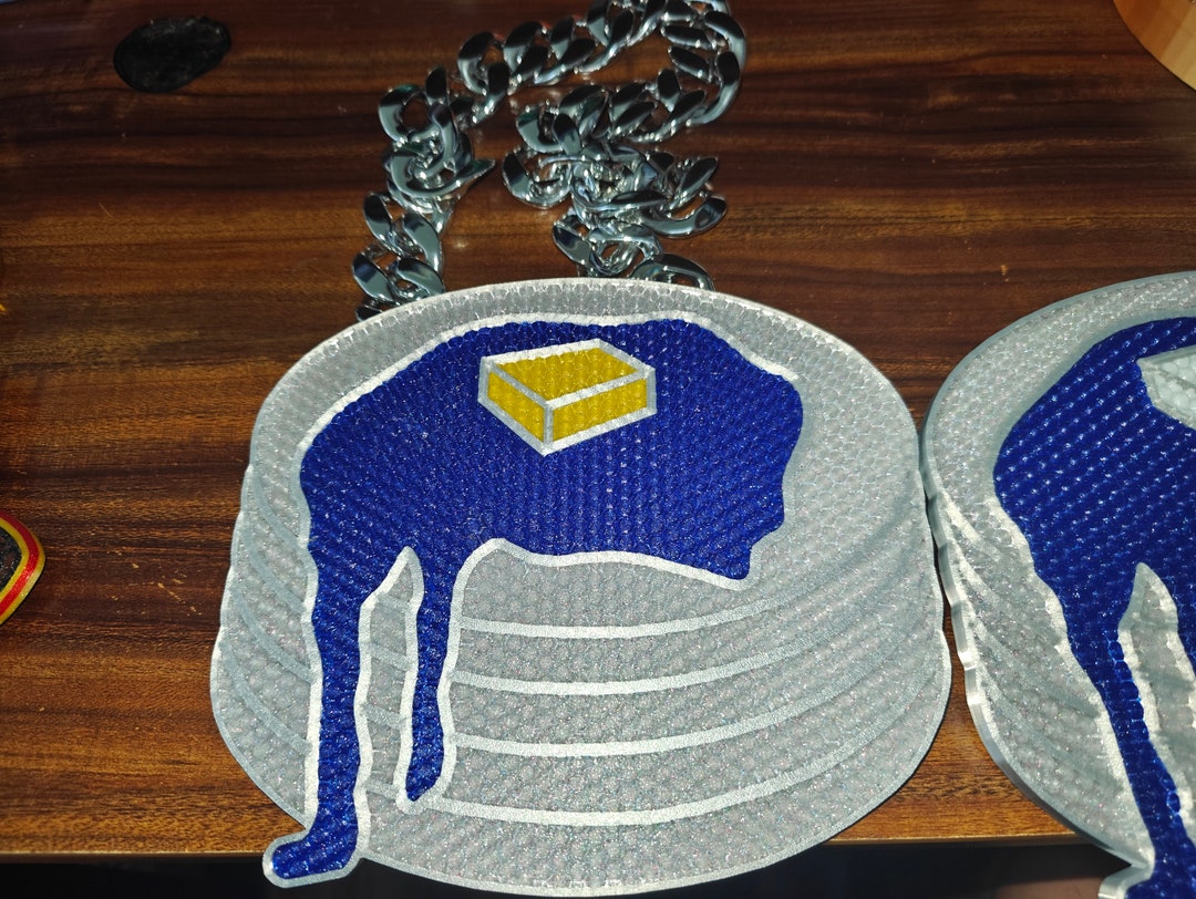 Custom Pancake Turnover Chain Team Colors Touchdown Necklace Cuban ...