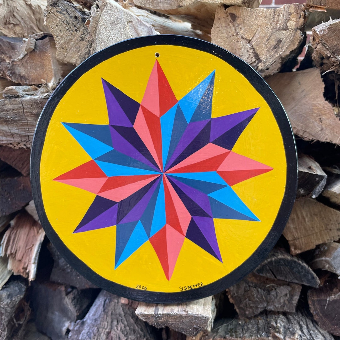 Star Hex Sign Barn Star Barn Quilt Folk Art Hand Painted - Etsy