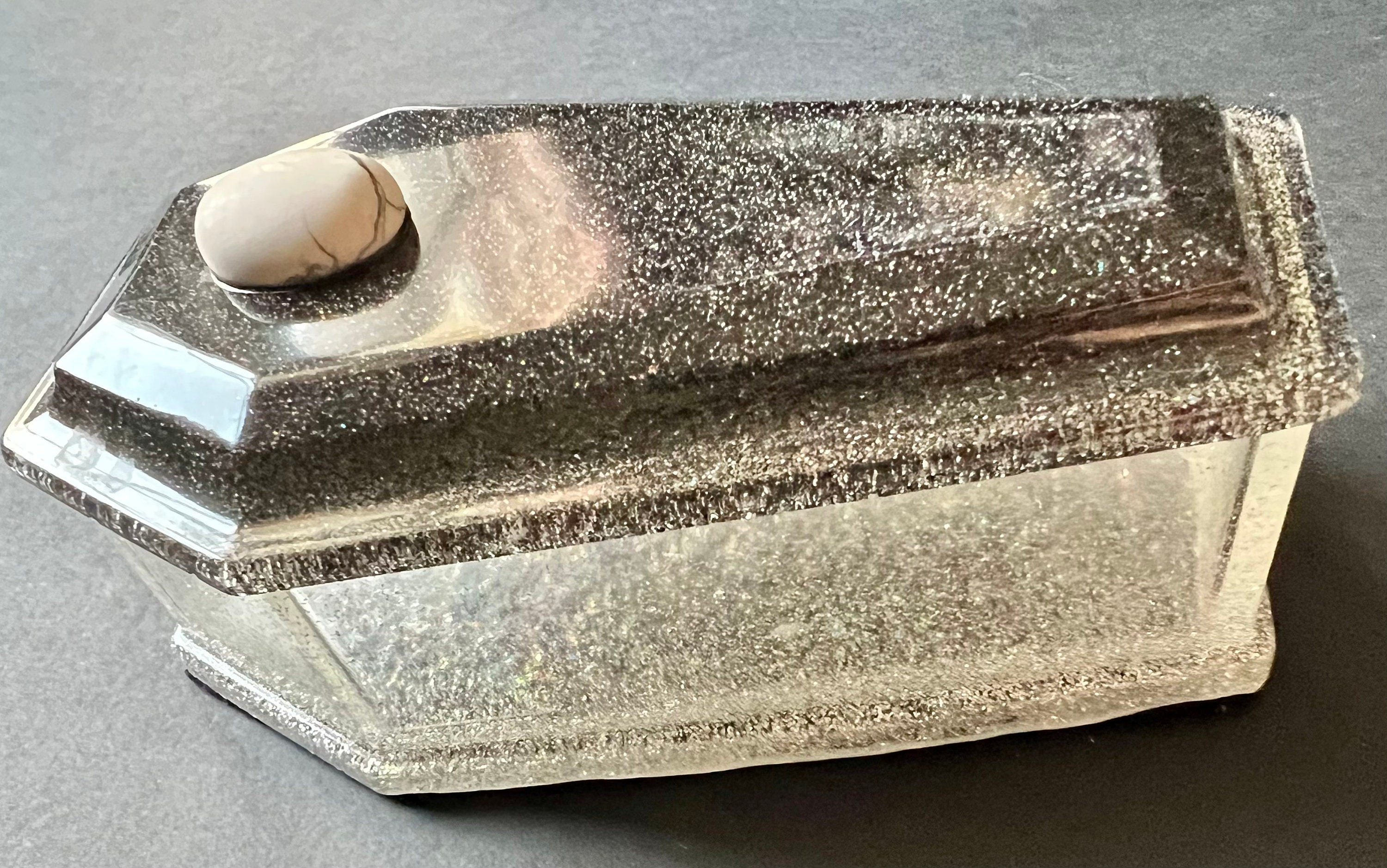 Black and White Coffin Box With Authentic Howlite Stone - Etsy