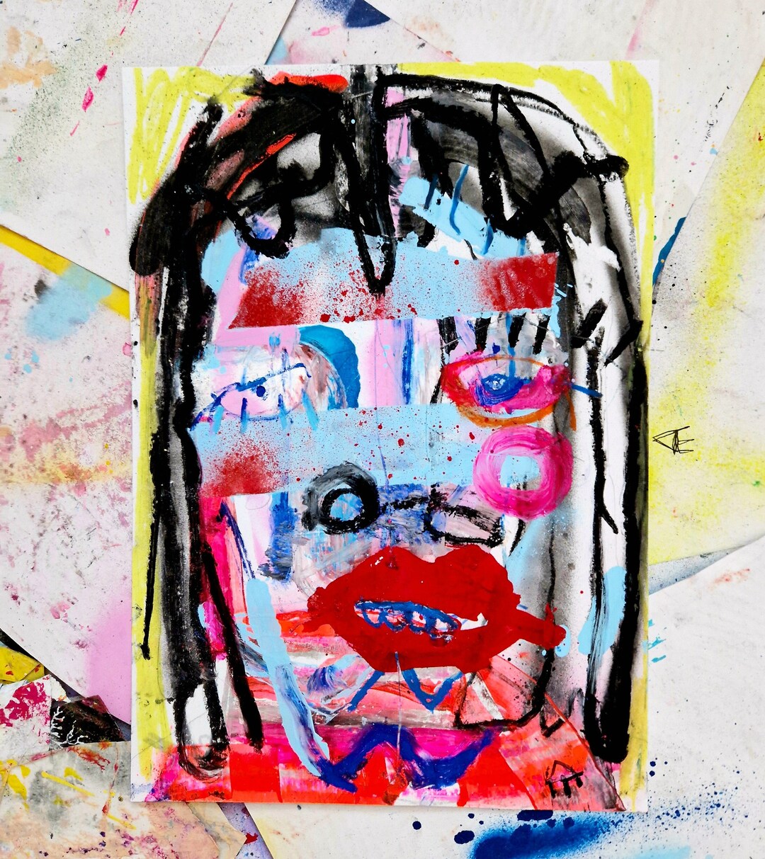 BAD BOY 17. Graffiti Style Artwork. Modern Art. Expressive Portrait of ...