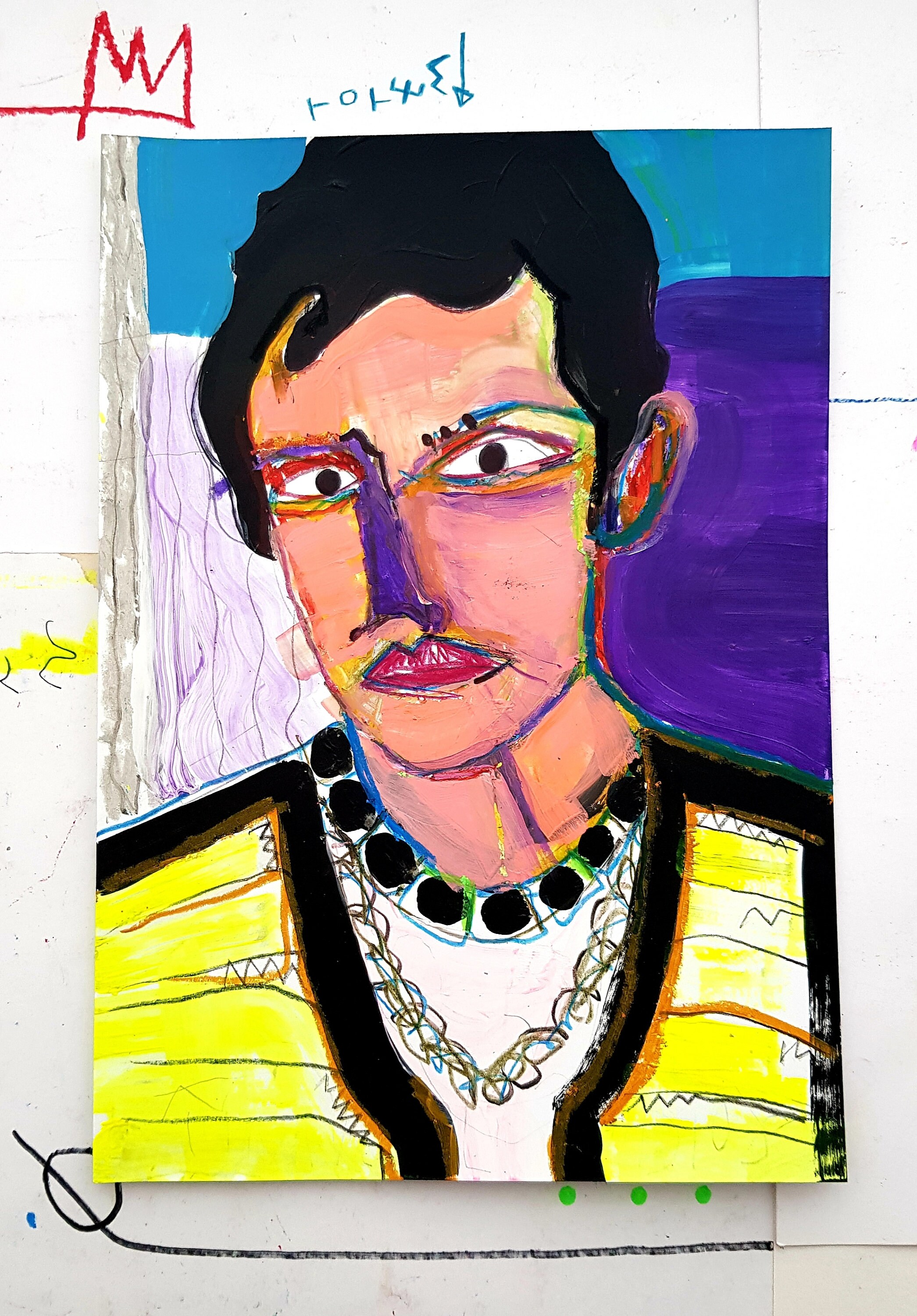 Original portrait of a victor man. Modern image on A4 paper. | Etsy