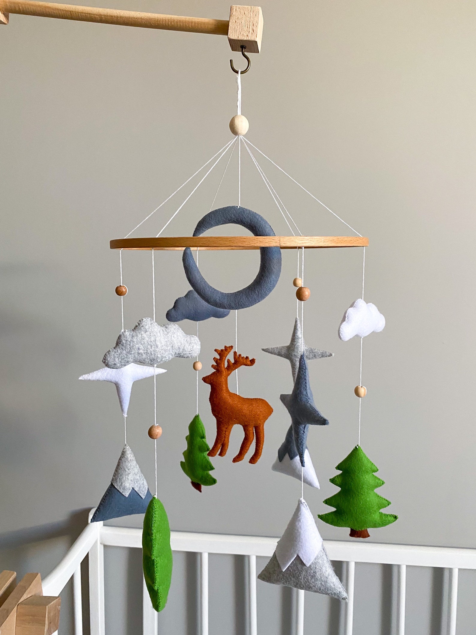 Moose Mobile Baby Nature Crib Mobile Forest Mobile Woodland - Etsy