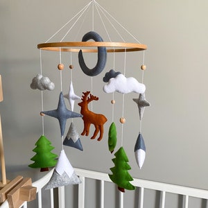 Moose Mobile Baby, Nature Crib Mobile, Forest Mobile, Woodland Mobile ...