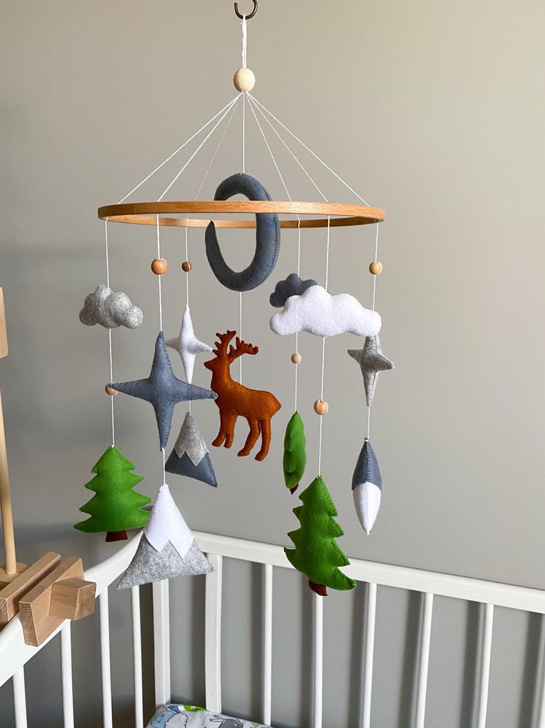 Moose Mobile Baby Nature Crib Mobile Forest Mobile Woodland - Etsy