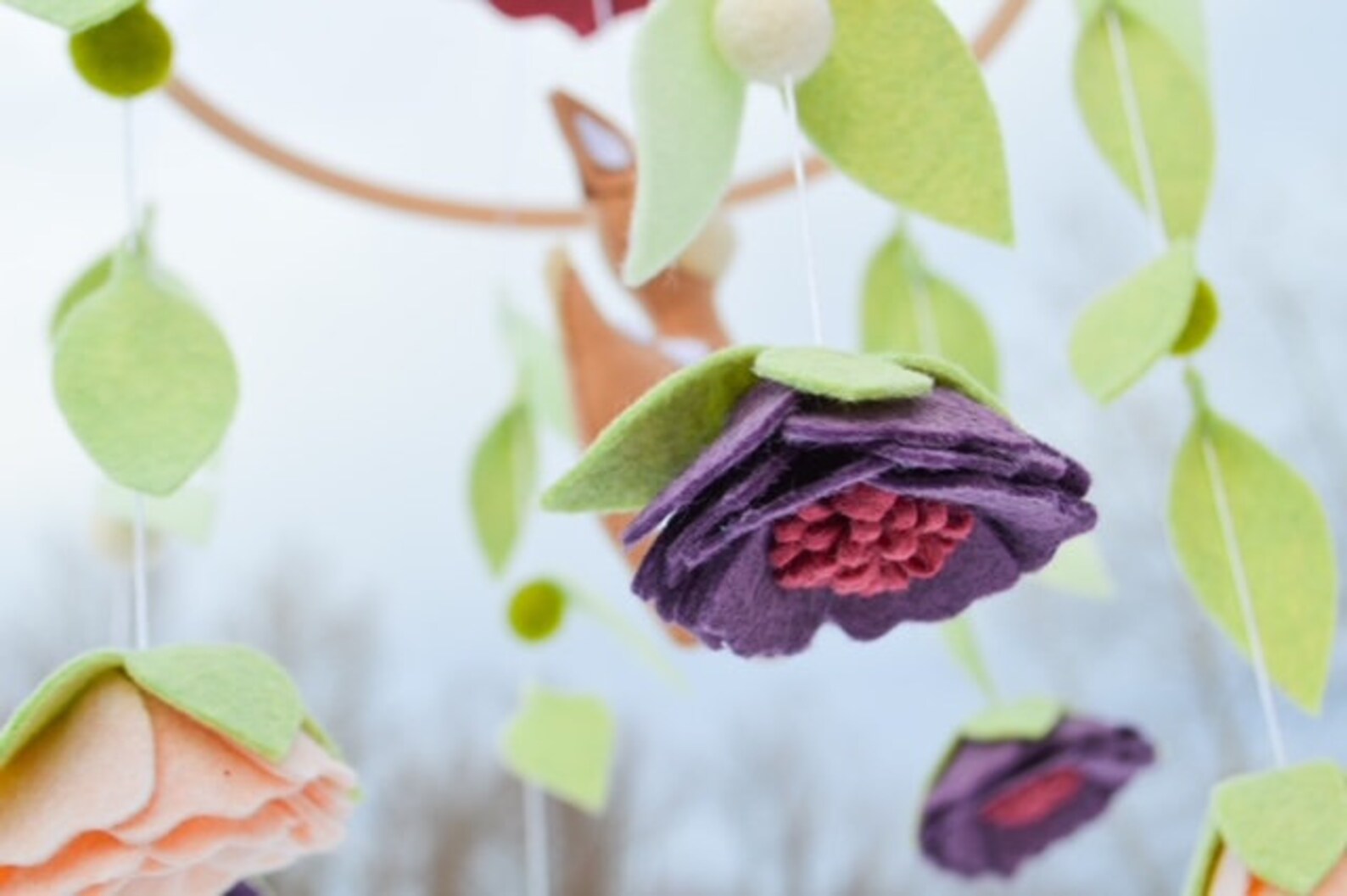 Floral Mobile Baby Mobile Girl Flowers Deer Mobile Flowers | Etsy