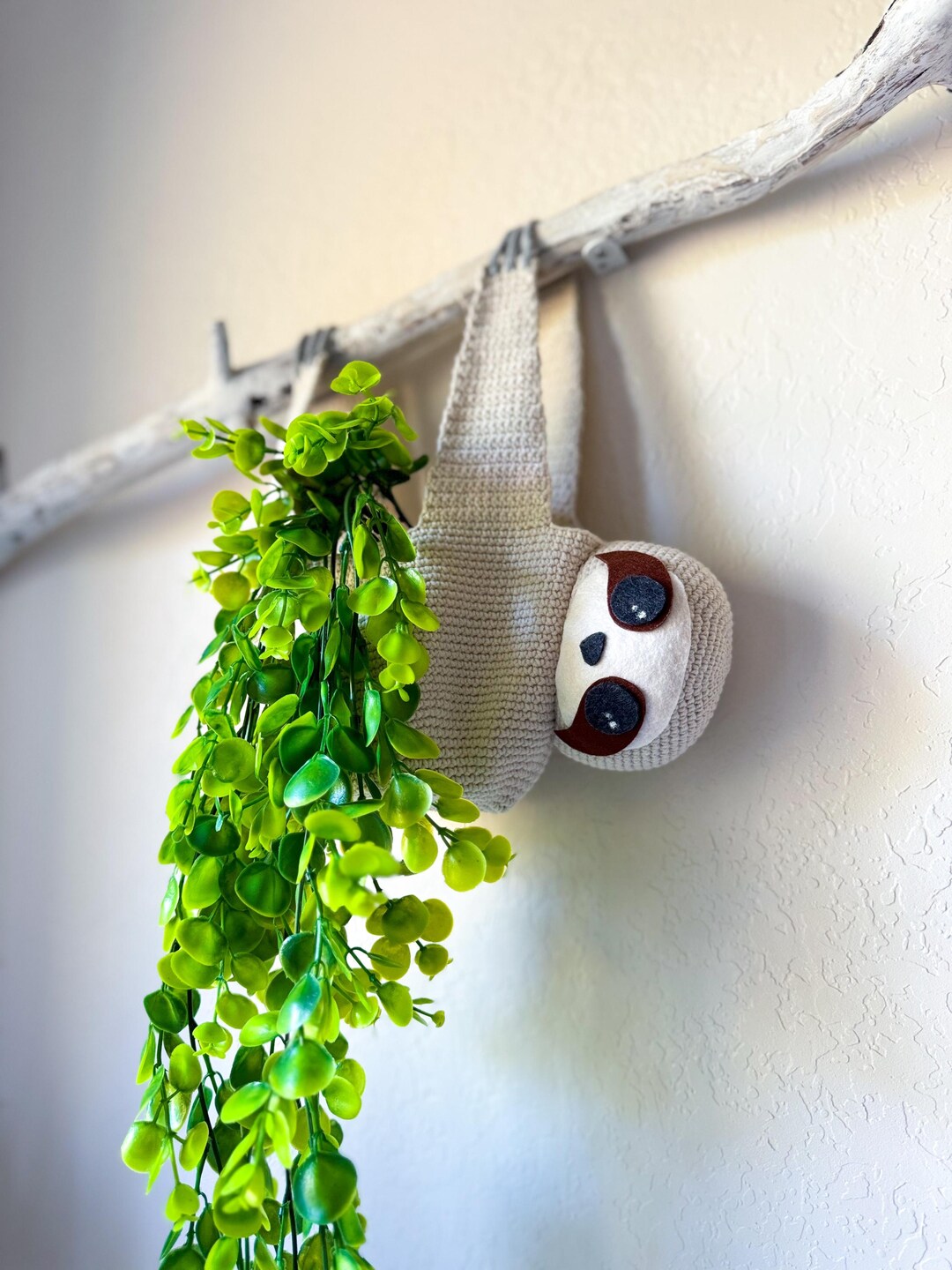 Handmade Crochet Sloth Planter, Hanging Plant Pot Holder, Sloth Pot ...