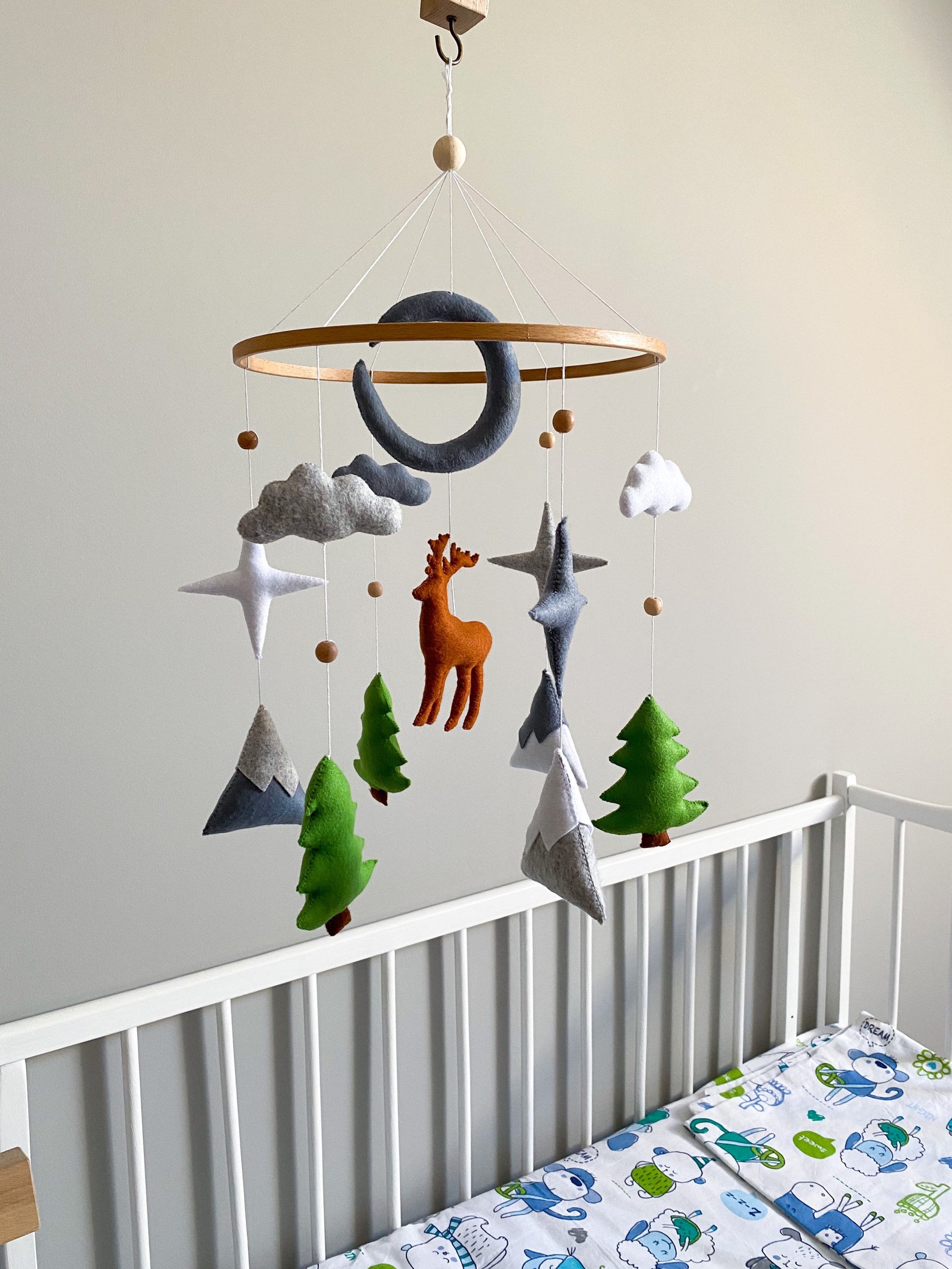 Moose Mobile Baby Nature Crib Mobile Forest Mobile Woodland - Etsy