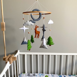 Moose Mobile Baby, Nature Crib Mobile, Forest Mobile, Woodland Mobile ...