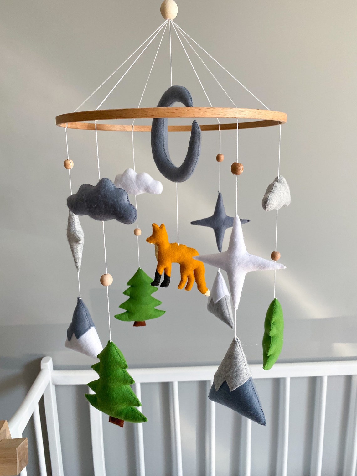 Fox baby mobile Nature mobile for crib Woodland mobile baby | Etsy