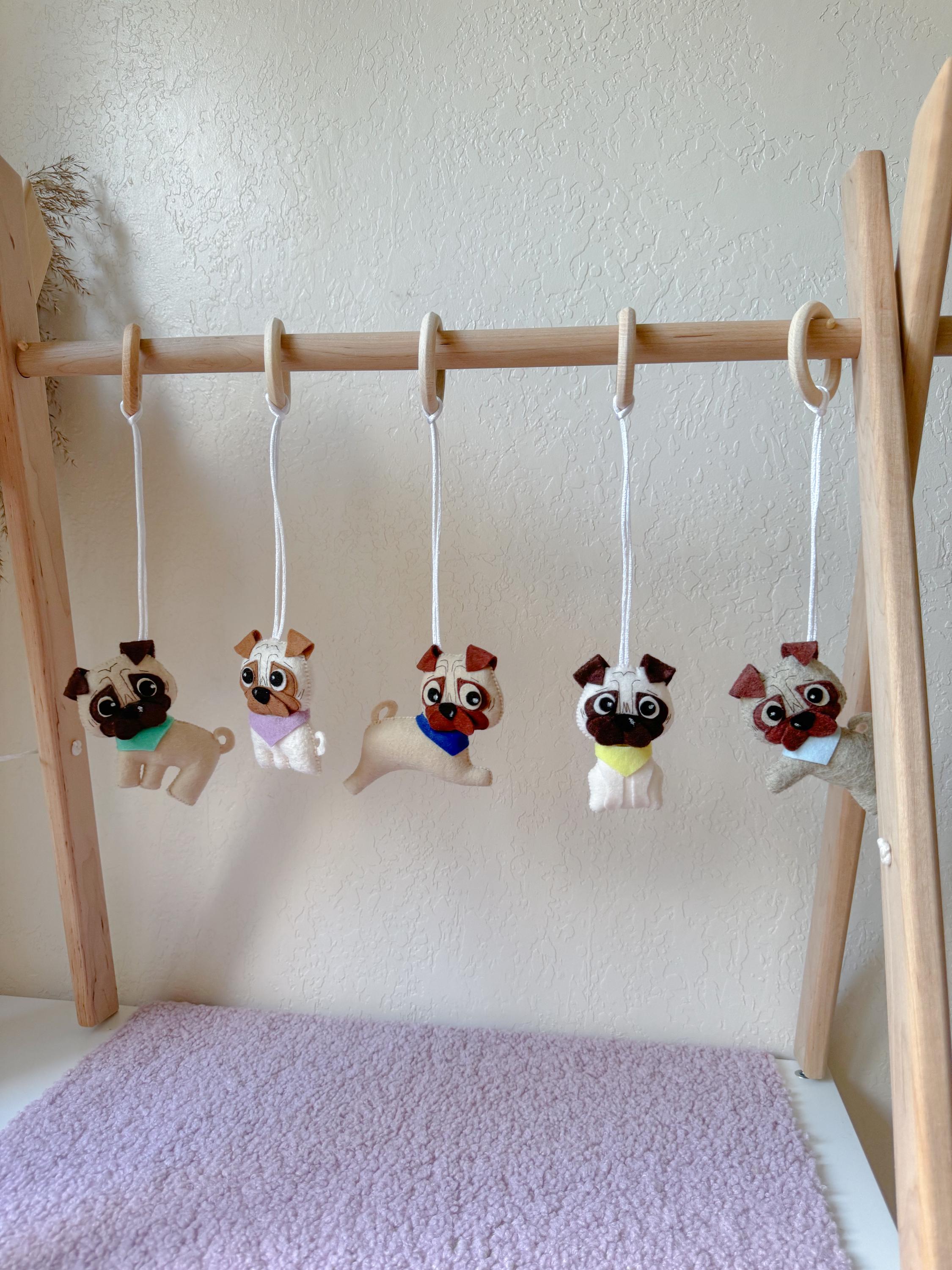 Pug Dog Baby Gym Toys, Nursery Baby Gym Toys, Pug Nursery Room, Baby ...