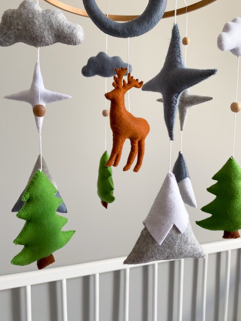 Moose Mobile Baby Nature Crib Mobile Forest Mobile Woodland - Etsy