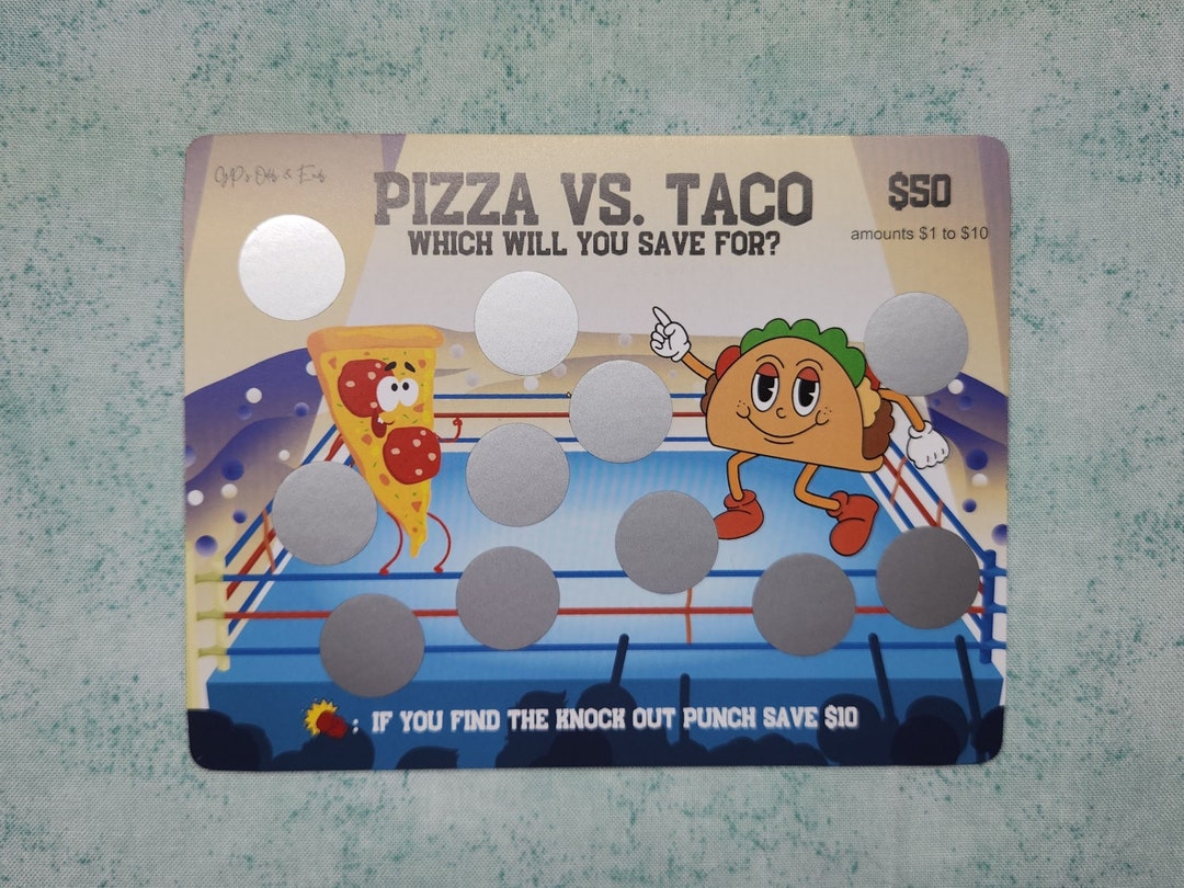 Pizza Vs. Taco Scratch off Saving Challenge - Etsy