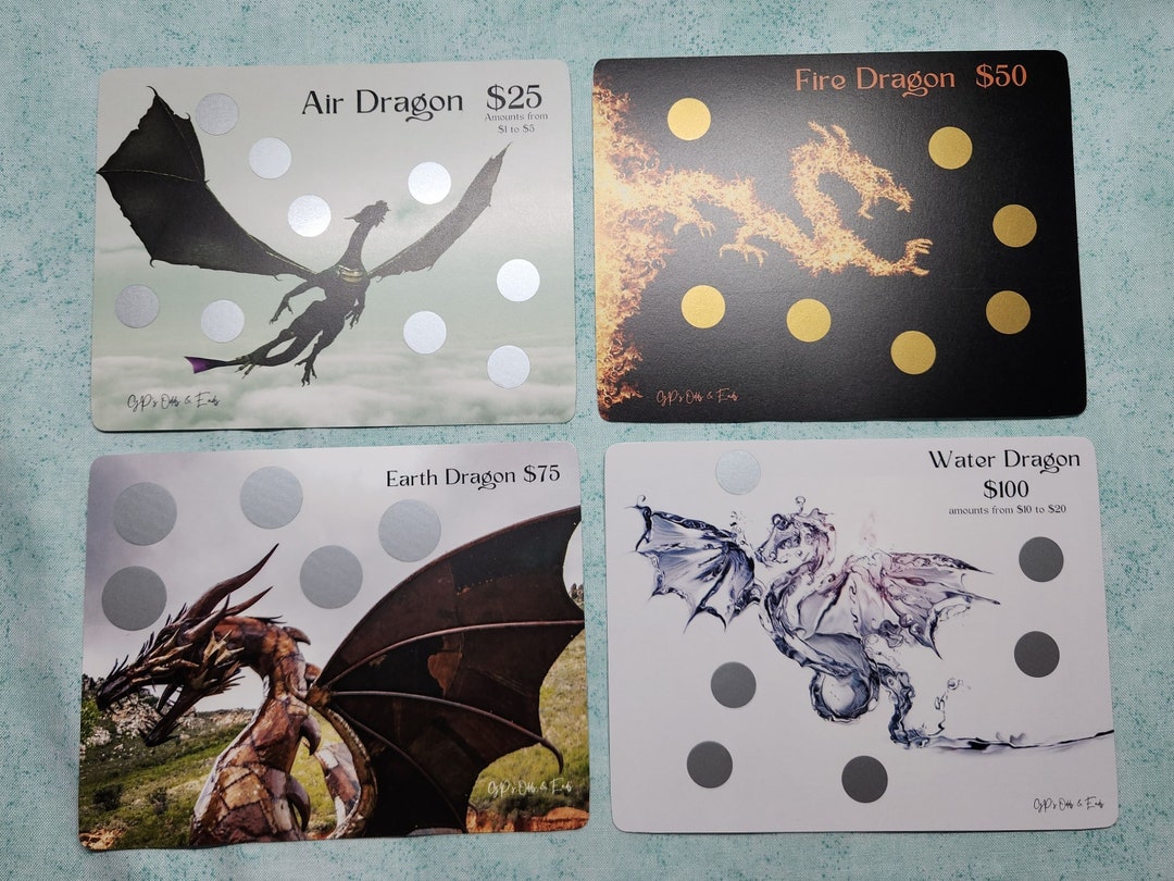 Elemental Dragon Scratch off Saving Challenge - Etsy