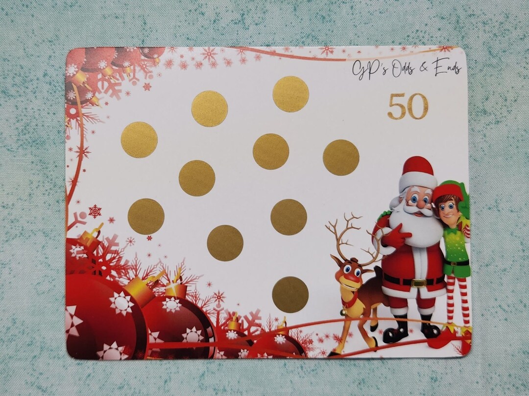 Santa Scratch off Saving Challenge - Etsy