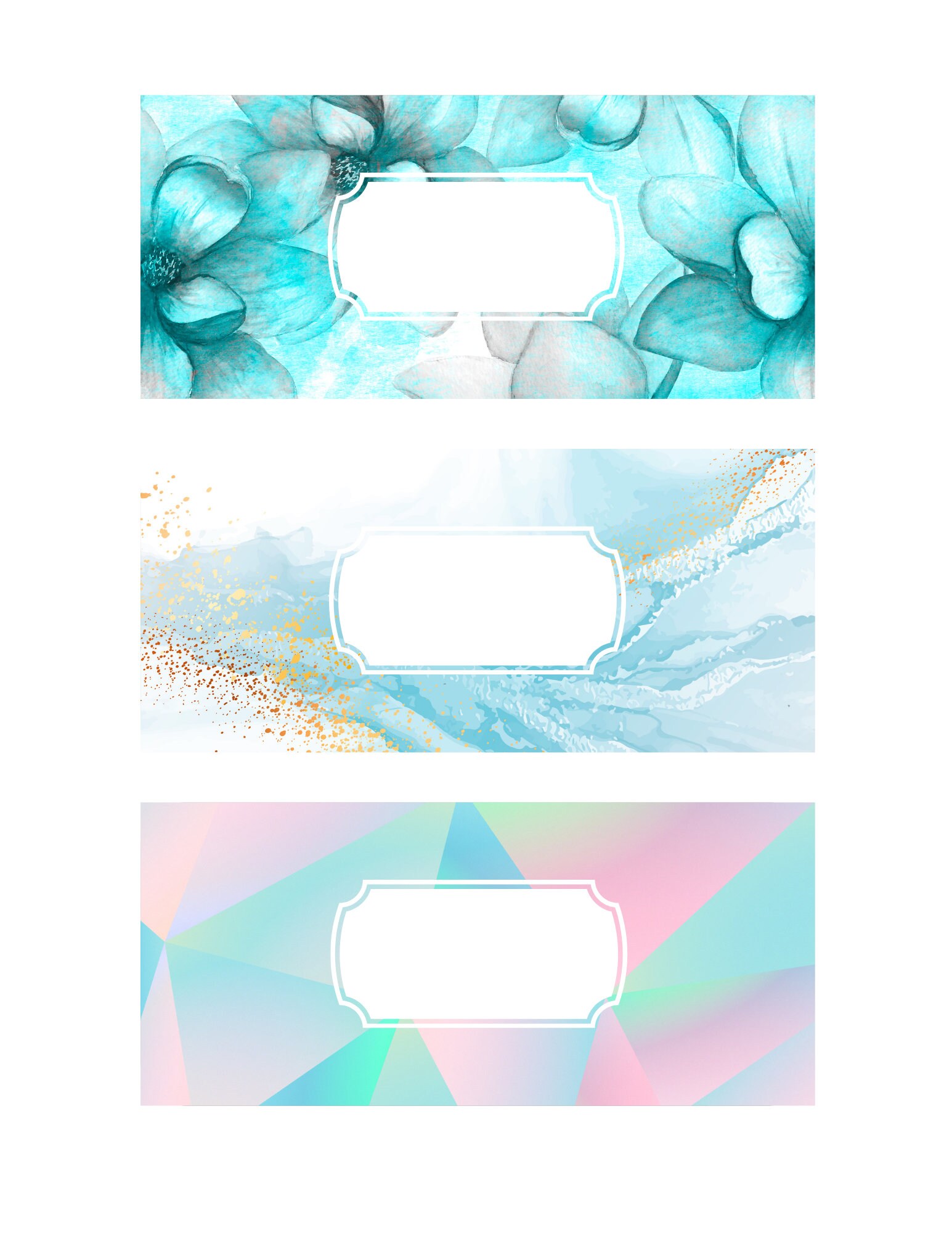 Teal Cash Envelope Labels - Etsy