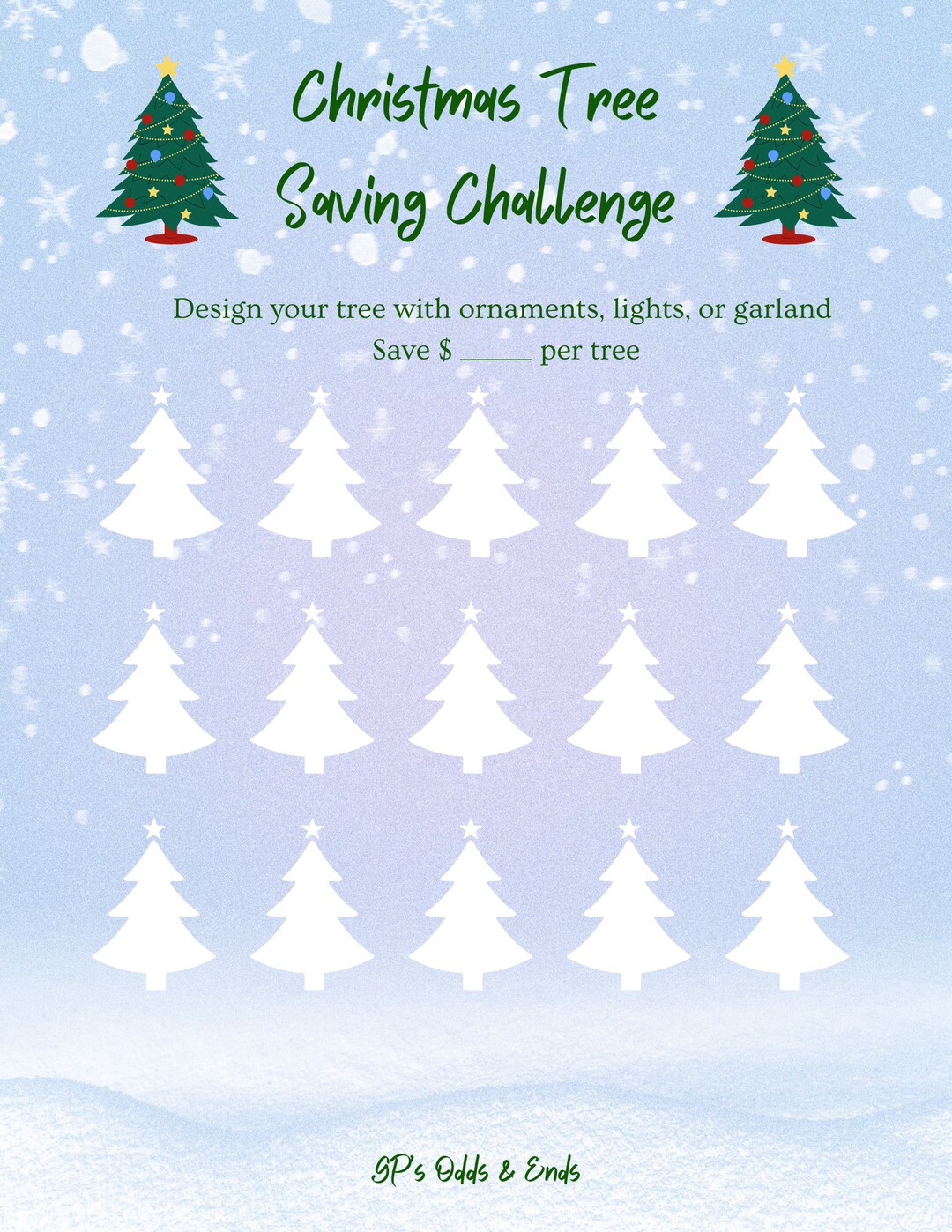 Decorate Your Christmas Tree Saving Challenge - Etsy