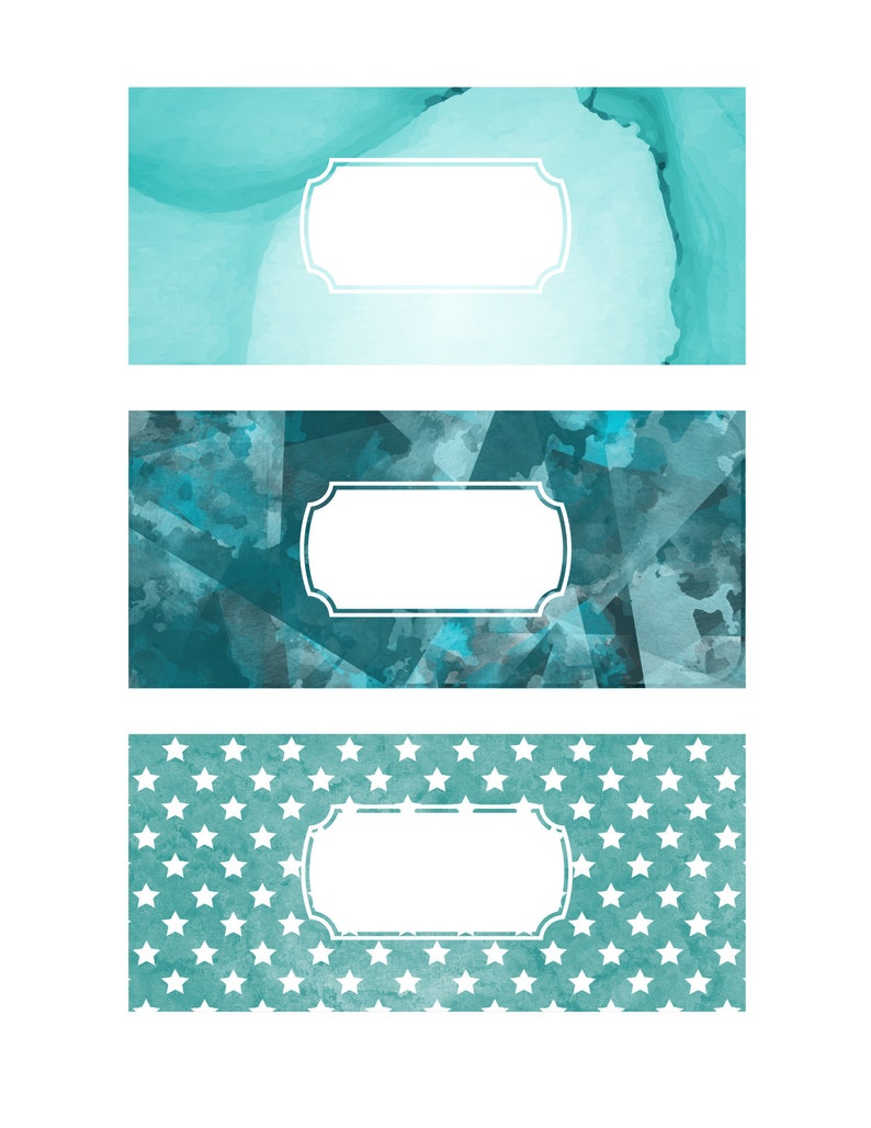 Teal Cash Envelope Labels - Etsy