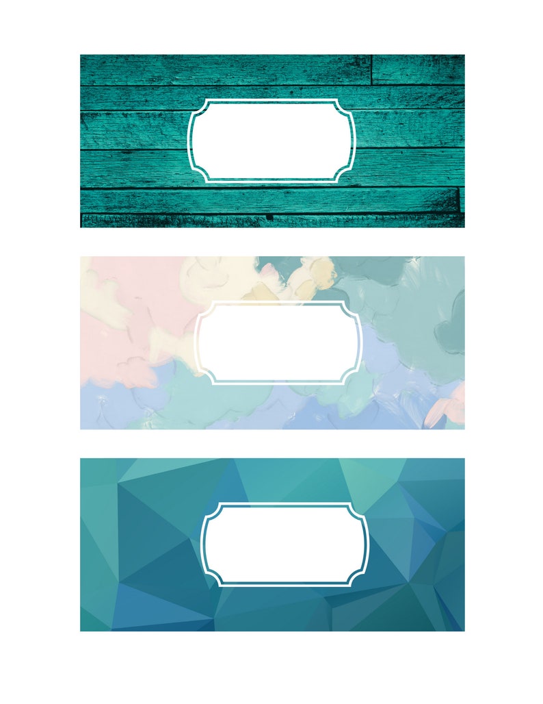 Teal Cash Envelope Labels - Etsy
