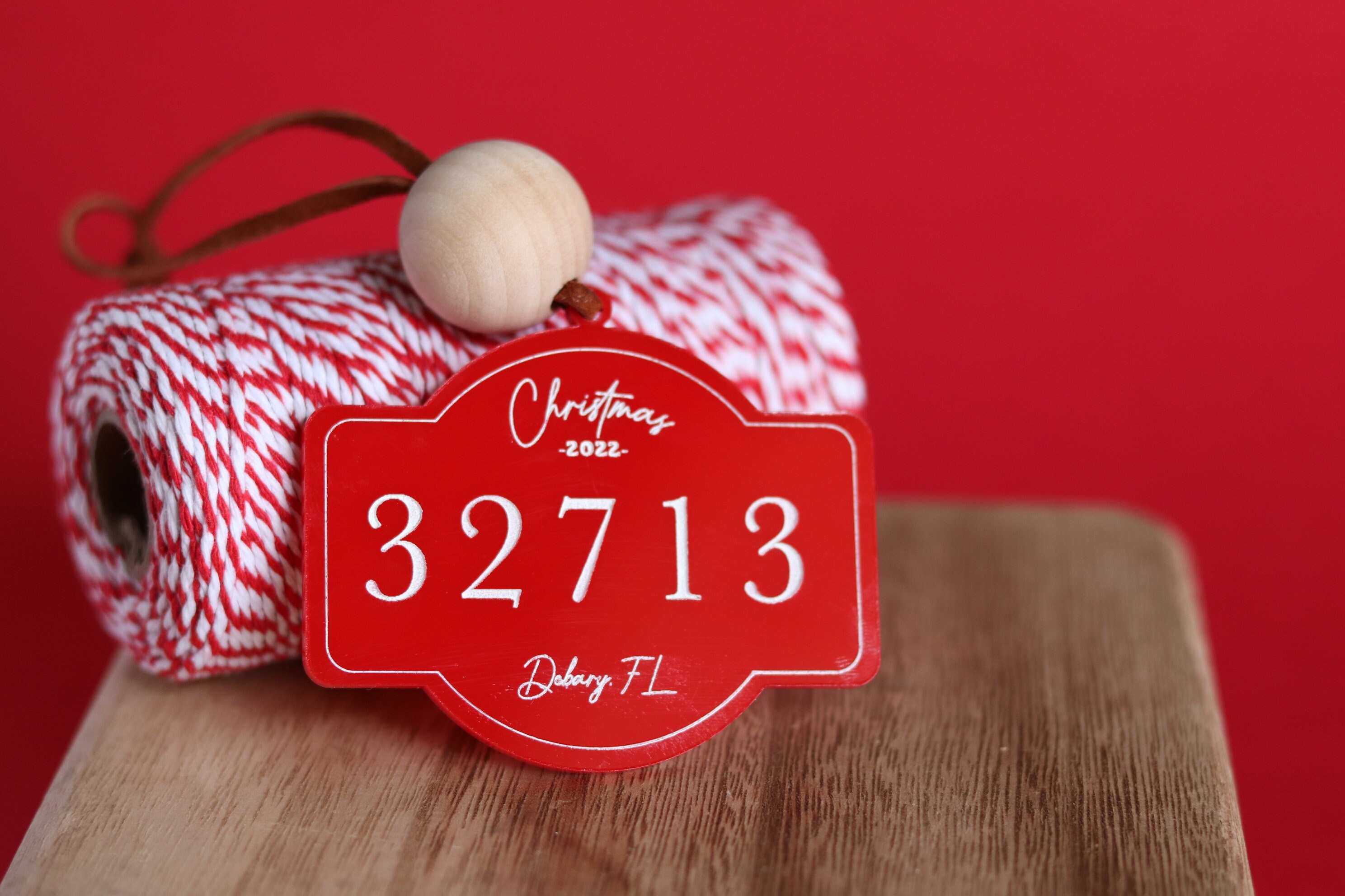 Red Acrylic Home for the Holidays Zip Code Christmas Ornament - Etsy