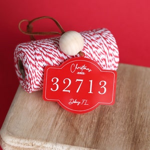 Red Acrylic Home for the Holidays Zip Code Christmas Ornament Laser ...